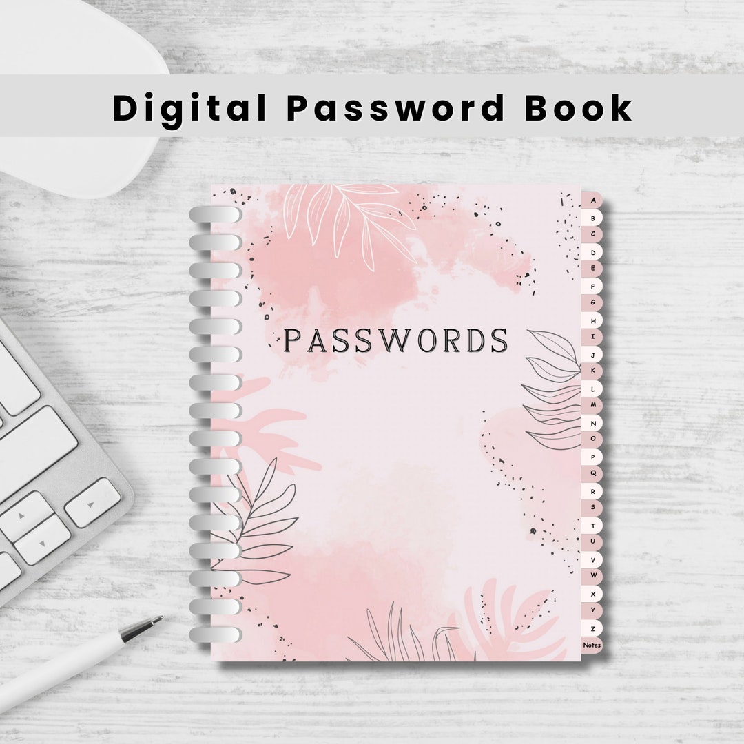 Digital Password Book, Goodnotes, Password Tracker, Alphabetical Book ...