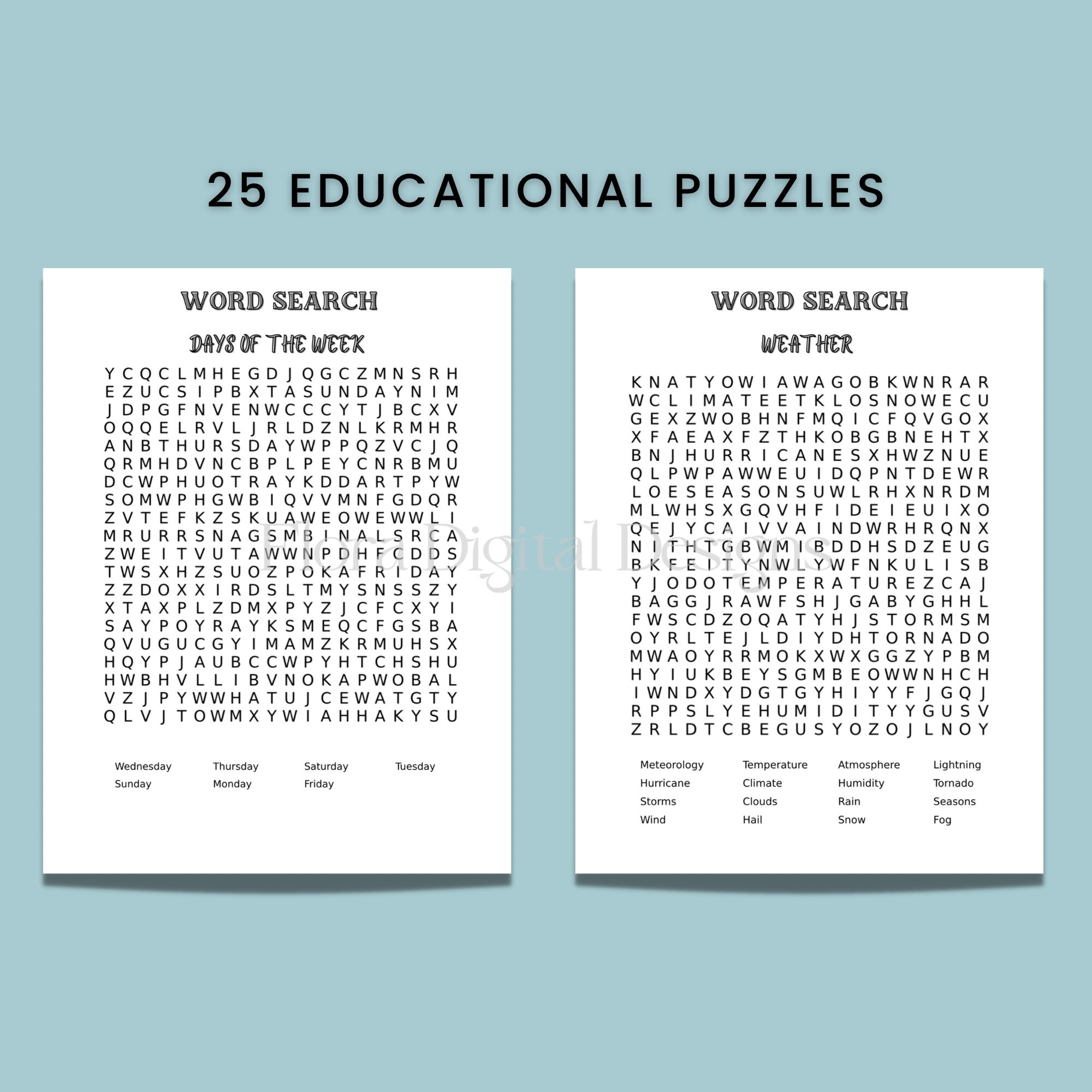 Educational Word Search Puzzles, Educational Activity, Learning ...