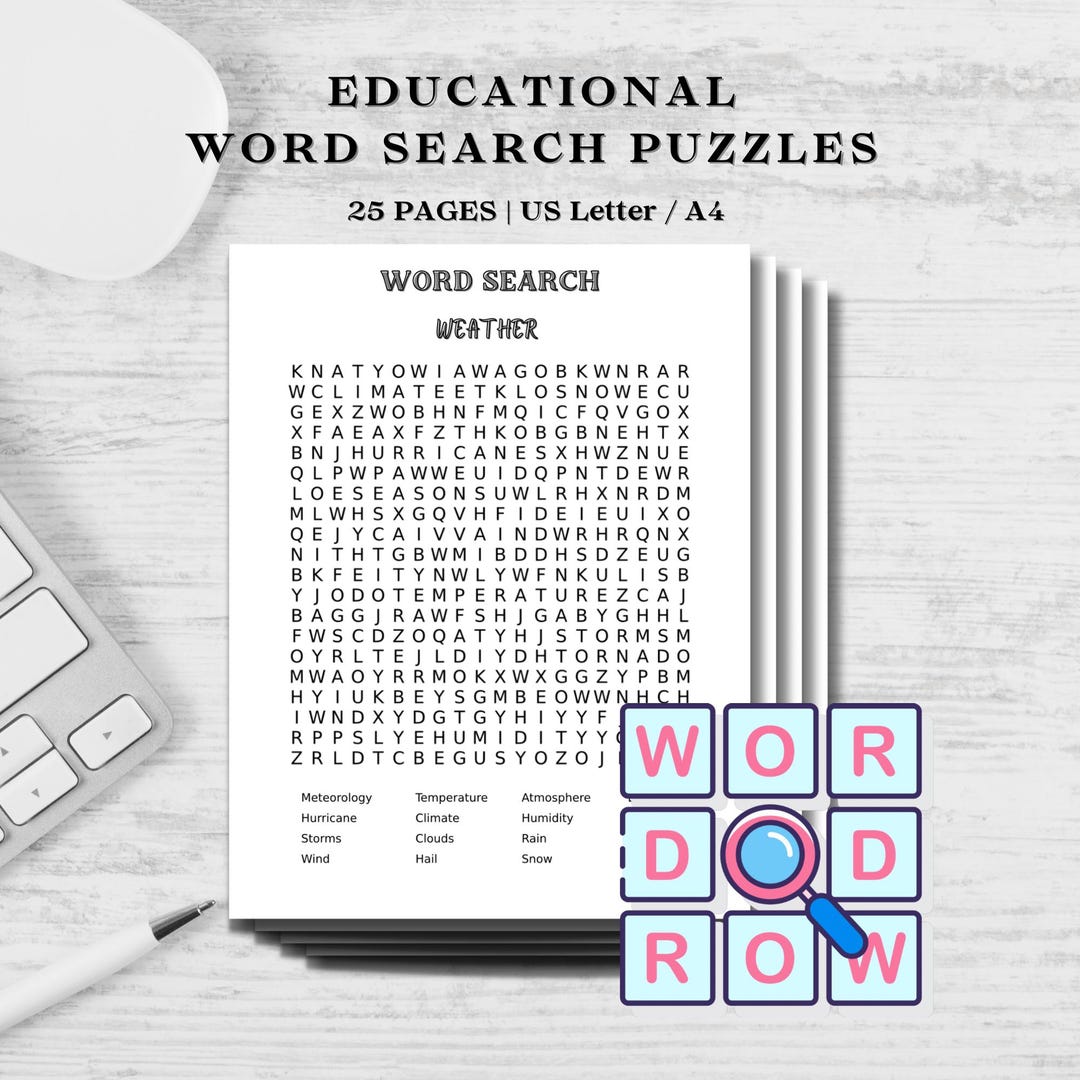 Word Search, Educational Word Search Puzzles, Kids Learning Activity ...