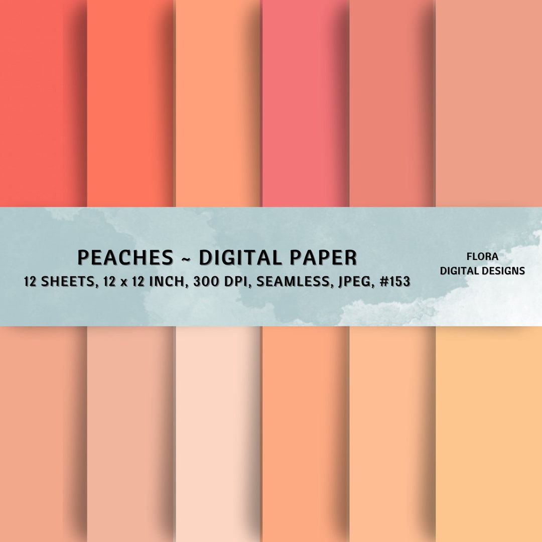 Peach Tones Digital Paper, Seamless Digital Paper, Crafting, Designs ...