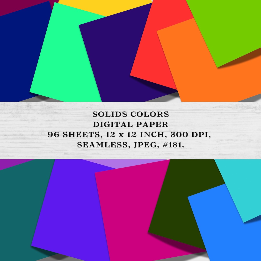 Solid Color Digital Paper Bundle, Junk Journal, Crafting, Designs ...