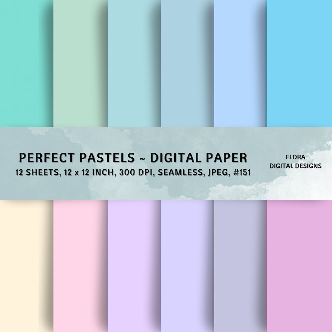 Pastels Digital Paper, Spring Colors, Seamless Digital Paper, Crafting ...