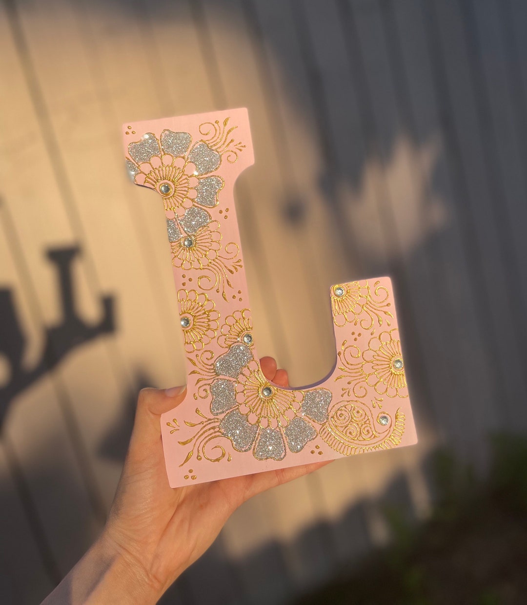 Henna Letters Henna Letter Wood Hand Painted Decor - Etsy
