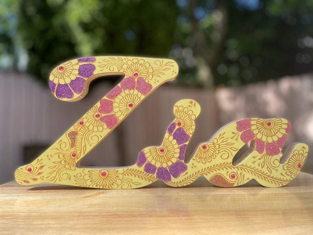 Custom Henna Name Signhenna Letters Henna Letter Wood - Etsy