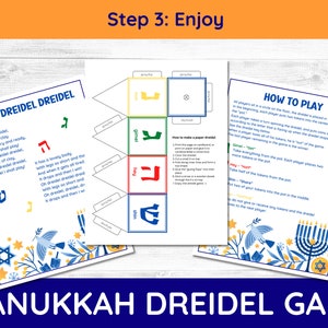 Printable DIY Hanukkah Dreidel Game, Dreidel Craft, Chanukah Activities ...