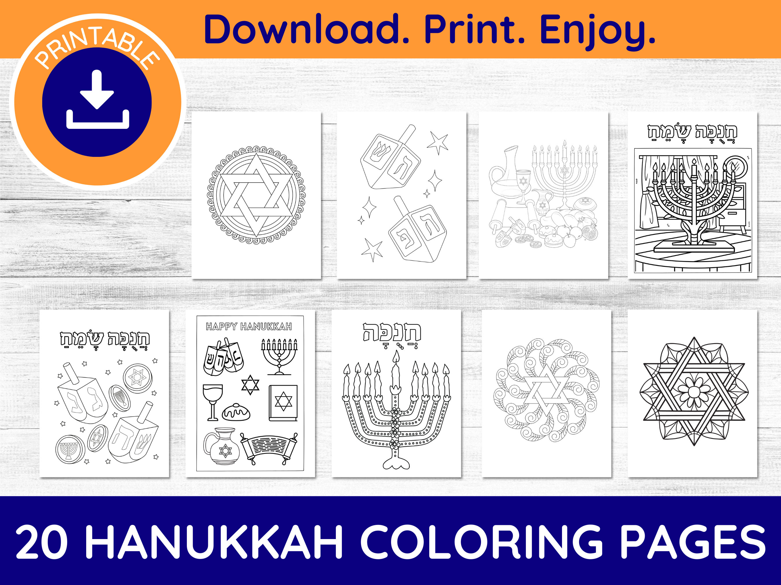 20 Printable Hanukkah Coloring Pages, Chanukah Activities, Hanukkah for ...