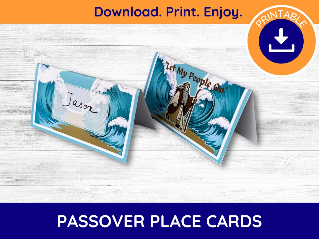 Printable Passover Place Cards Passover Decor Passover Decorations
