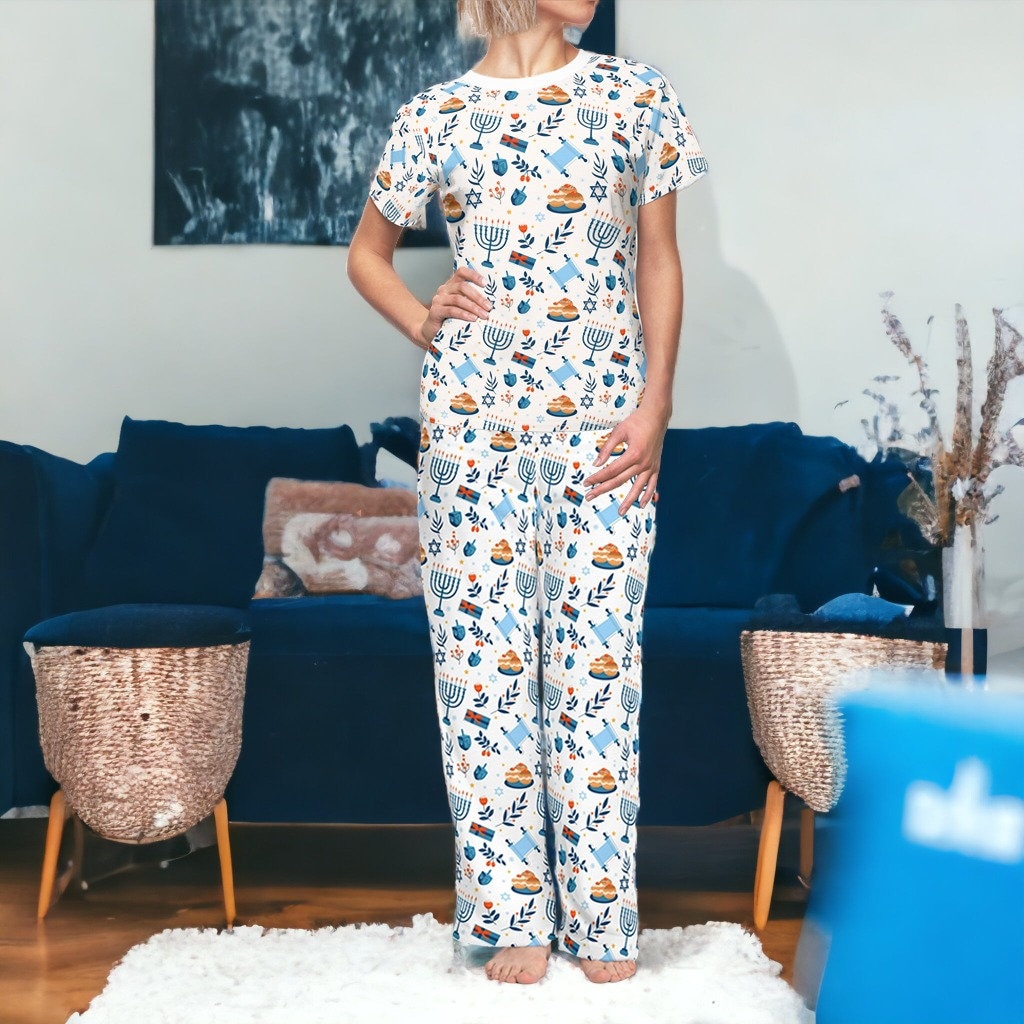 Hanukkah Women's Pajama Pants and Tee Festive Tee & Pants for Jewish ...
