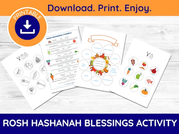 Printable Rosh Hashanah Activities Rosh Hashanah Kids Rosh - Etsy