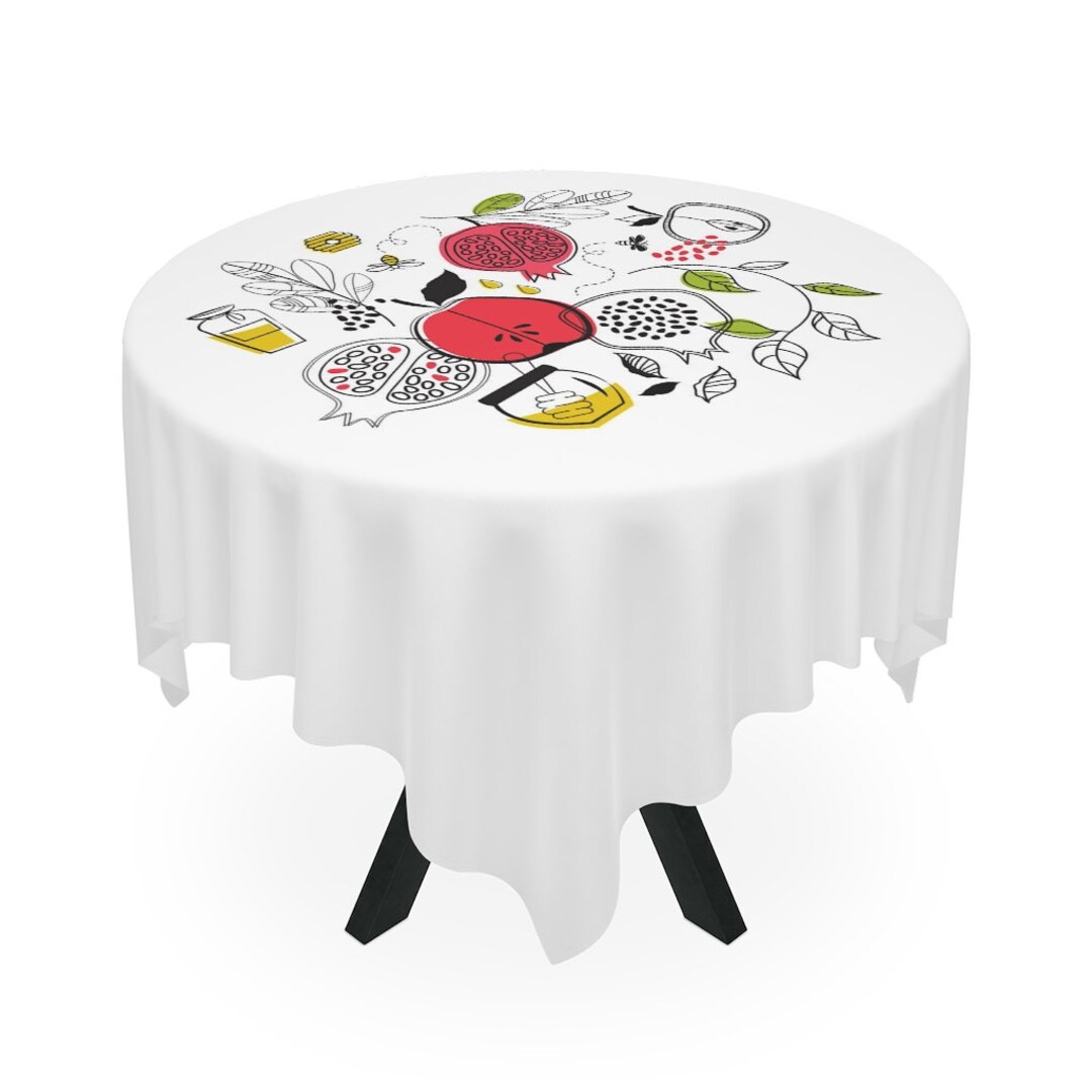 Tablecloth With Rosh Hashanah Symbols, Rosh Hashanah Table Cloth, Rosh ...