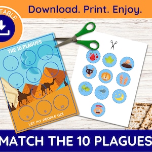 Passover Match the Ten Plagues of Passover, Printable Passover ...