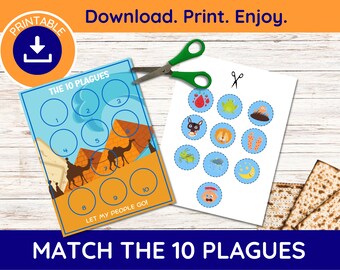 Passover Match the Ten Plagues of Passover, Printable Passover ...