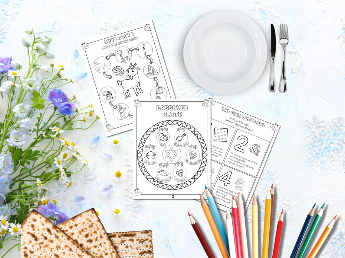 Printable Coloring Haggadah for Kids Ages 2-5, Passover for Children ...