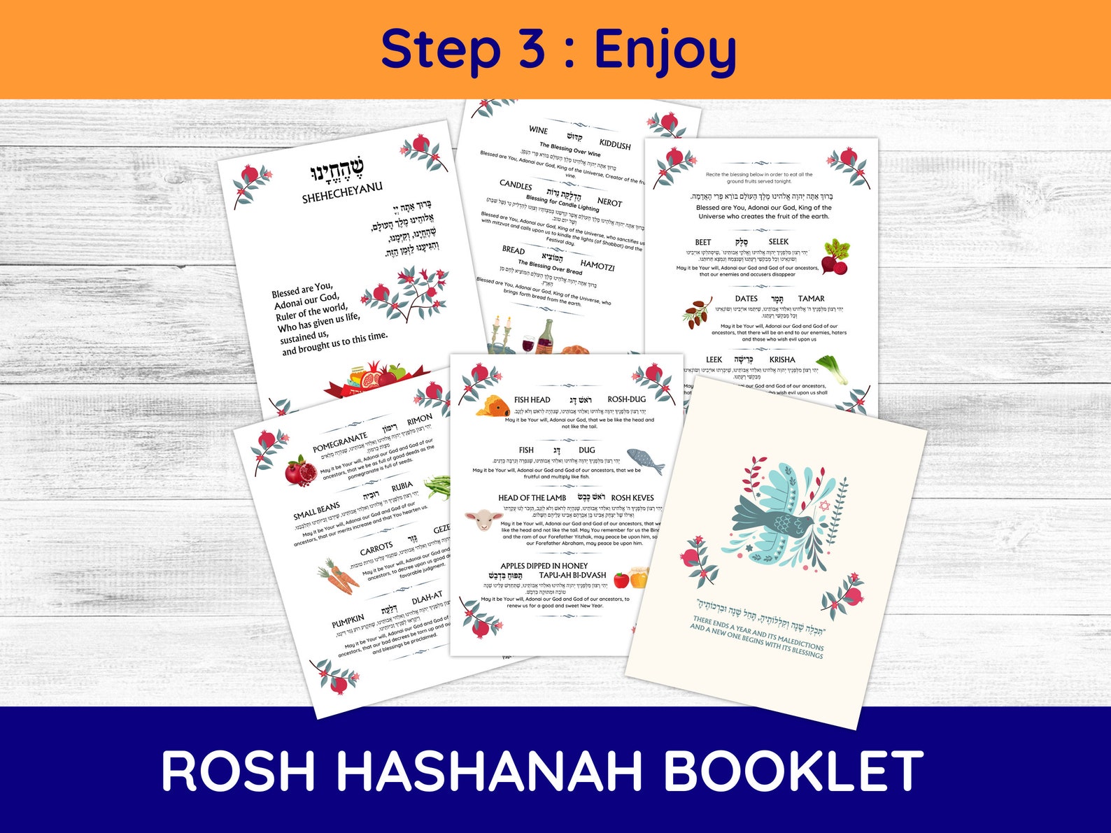 Printable Rosh Hashanah Booklet, Rosh Hashanah Activities, Rosh ...