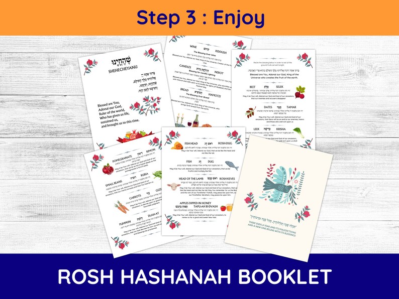 Printable Rosh Hashanah Booklet, Rosh Hashanah Activities, Rosh ...