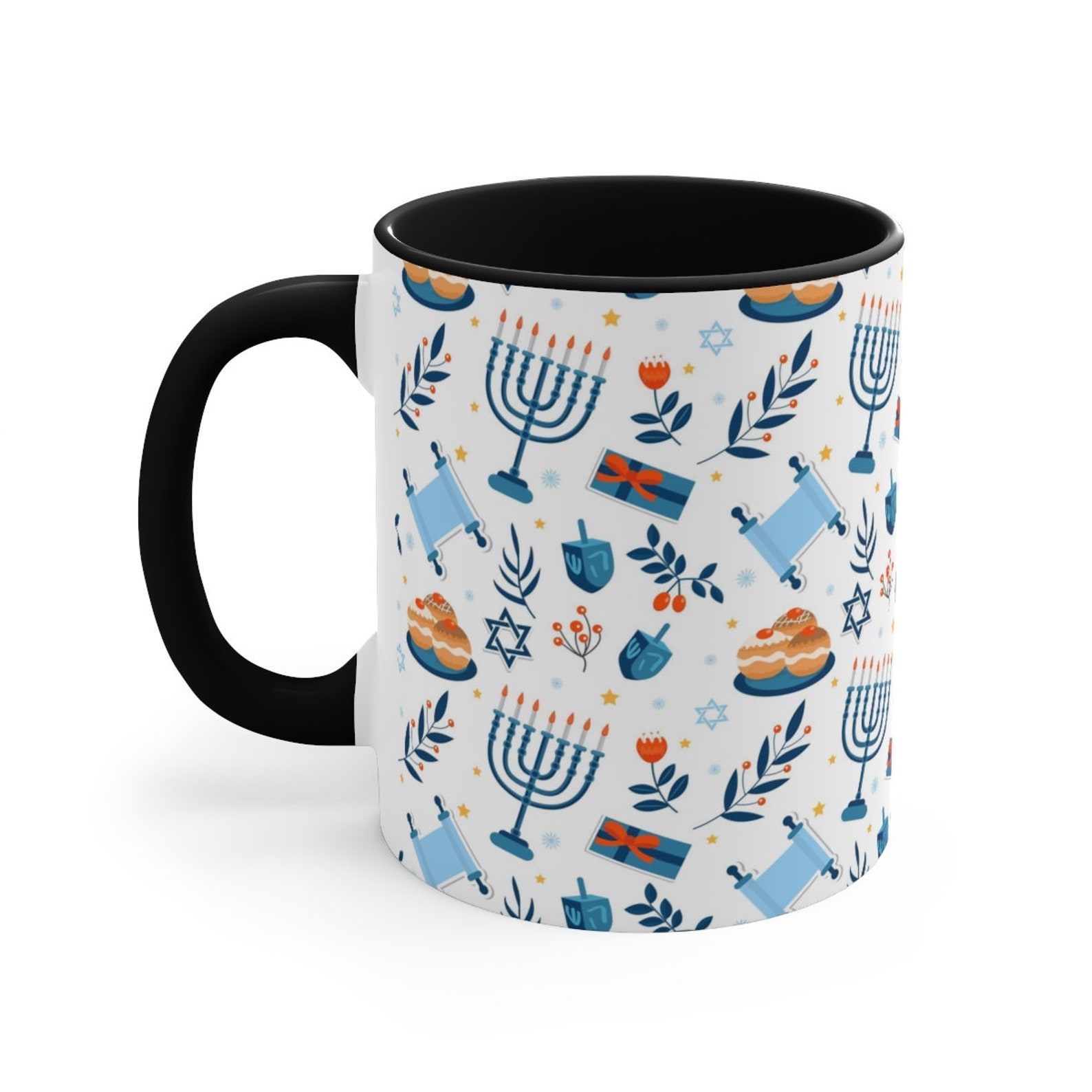 Hanukkah Mug, Chanukah Mug, Hebrew Mug, Hebrew Coffee Mug, Jewish Mug ...