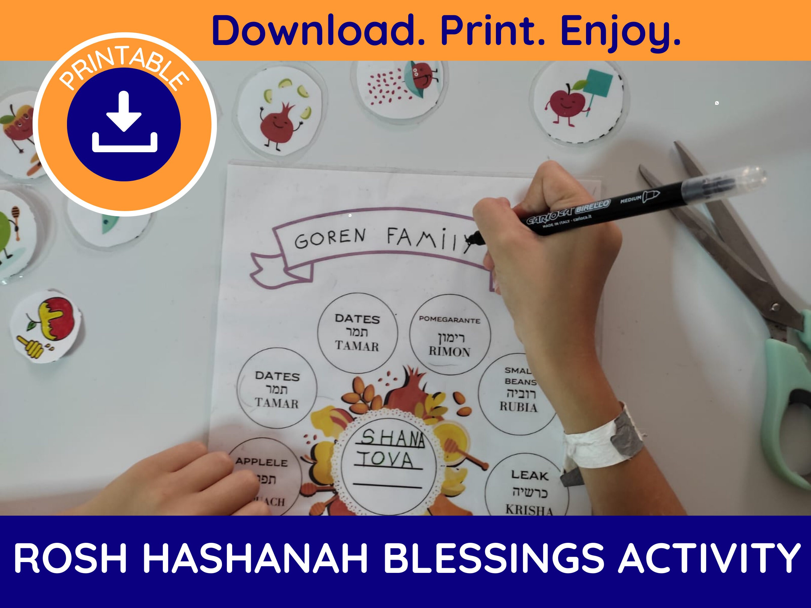 Printable Rosh Hashanah Activities Rosh Hashanah Kids Rosh - Etsy