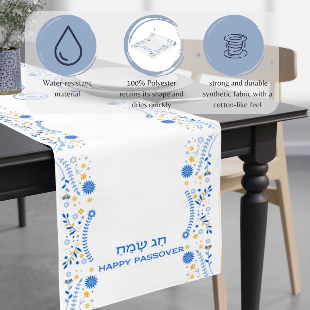 Passover Runner | Passover Table Decoration | Pesach Decor Gift ...