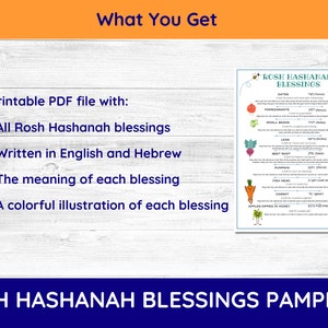 Printable Rosh Hashanah Blessings Pamphlet for Kids Rosh - Etsy