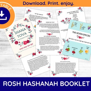 Printable Rosh Hashanah Booklet, Rosh Hashanah Activities, Rosh ...