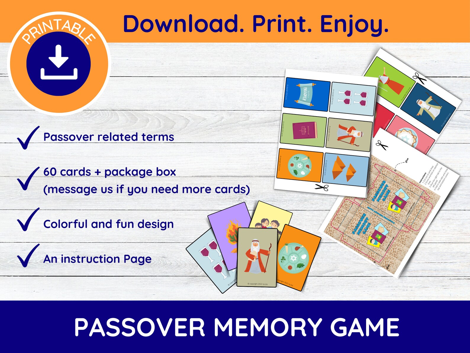 Printable Passover Flash Cards, Printable Passover Activities, Passover ...