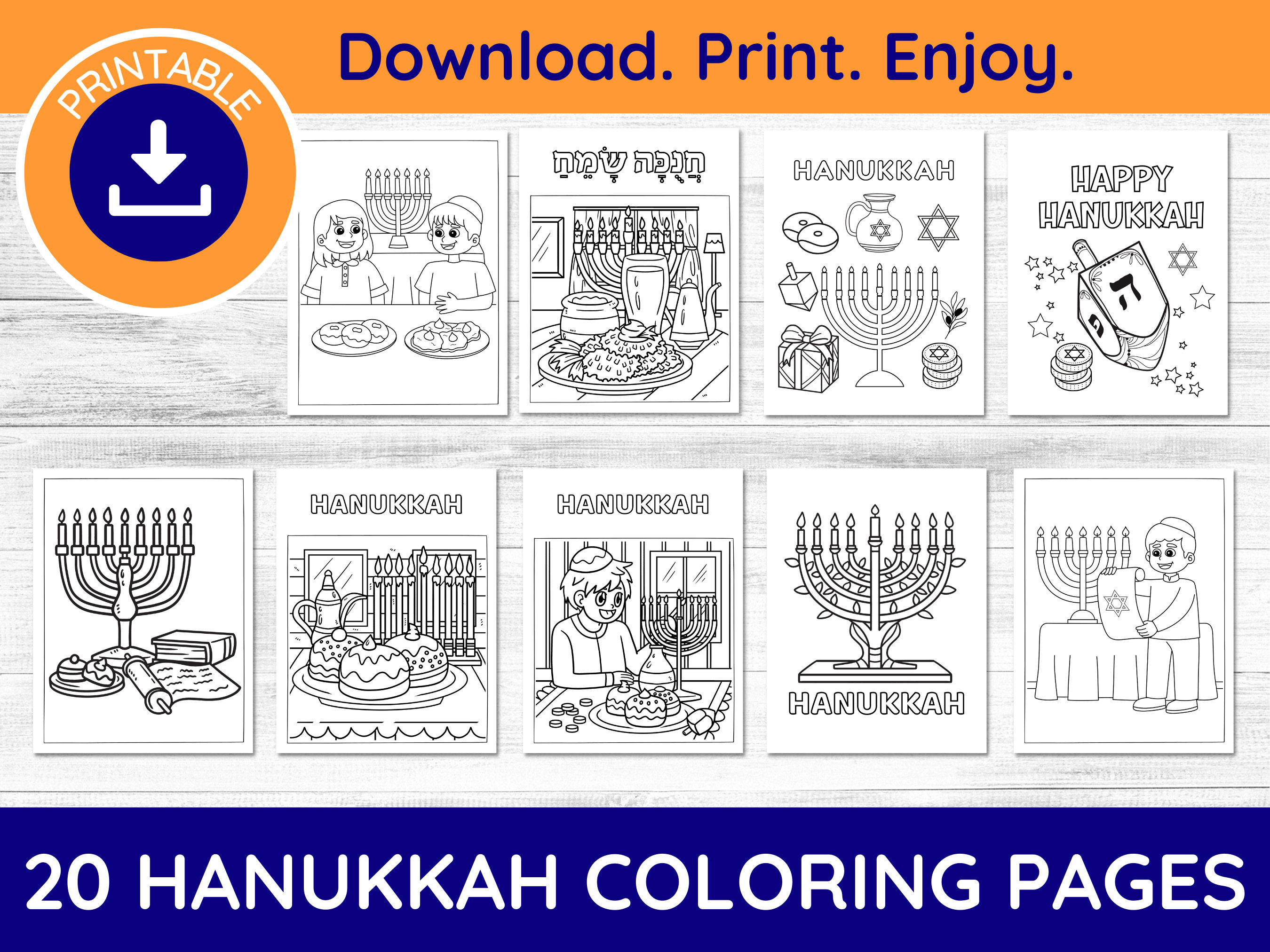 20 Printable Hanukkah Coloring Pages, Chanukah Activities, Hanukkah for ...