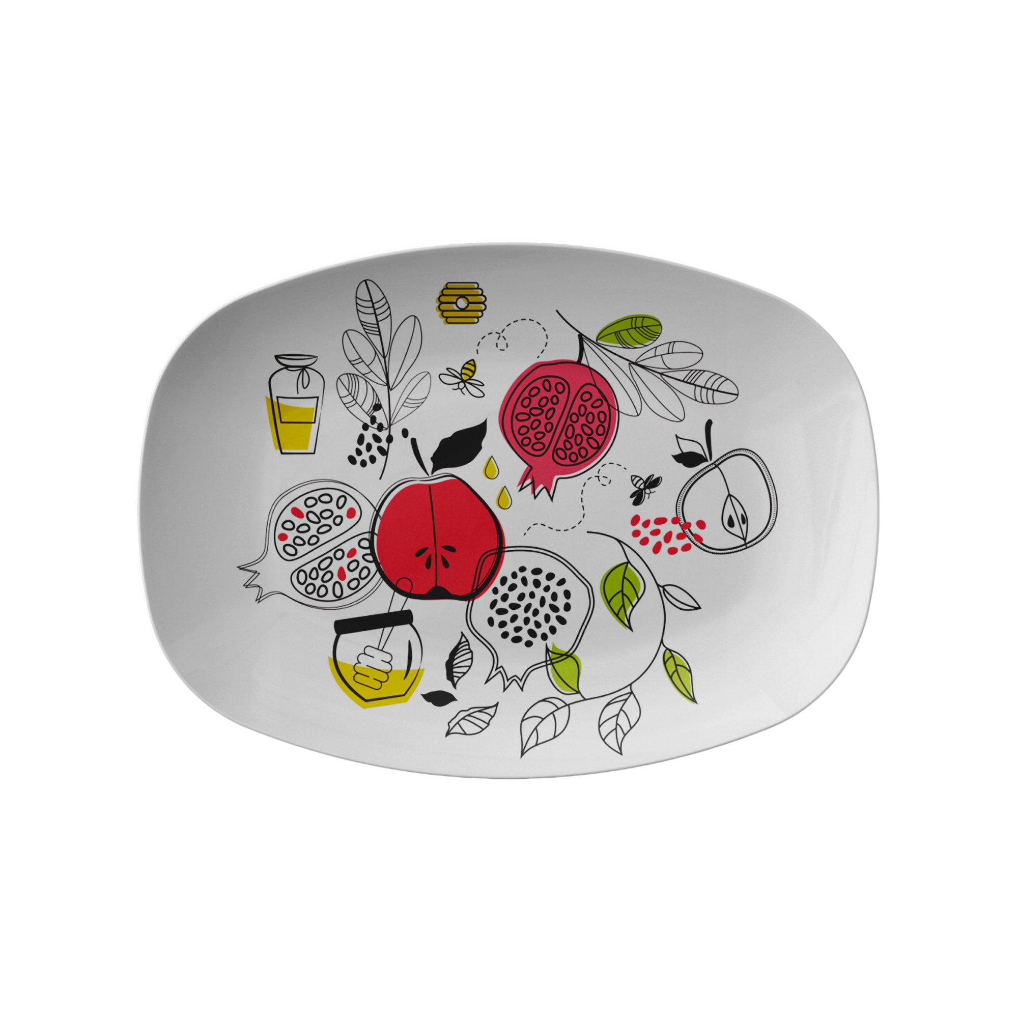 Rosh Hashanah Plate, Rosh Hashanah Table, Rosh Hashanah Decor, Jewish ...