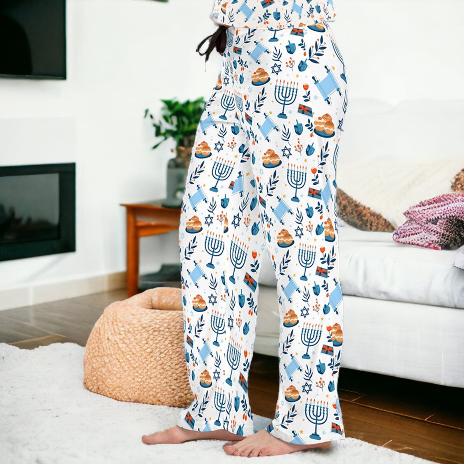 Hanukkah Women's Pajama Pants and Tee Festive Tee & Pants for Jewish ...
