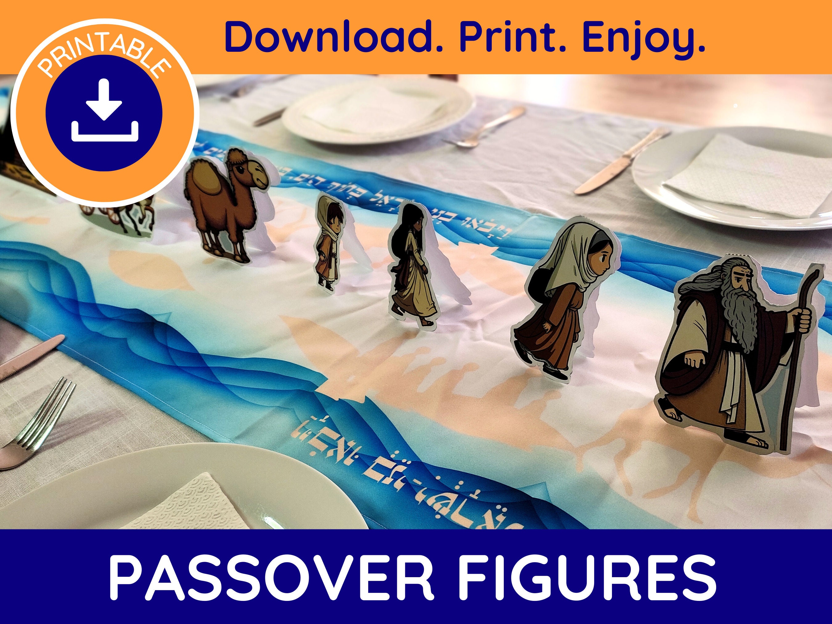 Passover Table Decor, Seder Decoration, Passover Split the Sea Figures ...