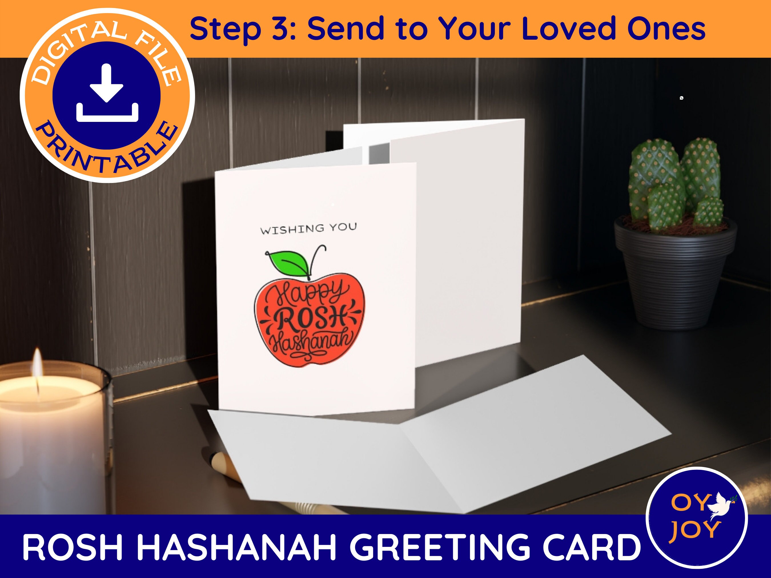 Printable Rosh Hashanah Greeting Card Rosh Hashanah Card - Etsy
