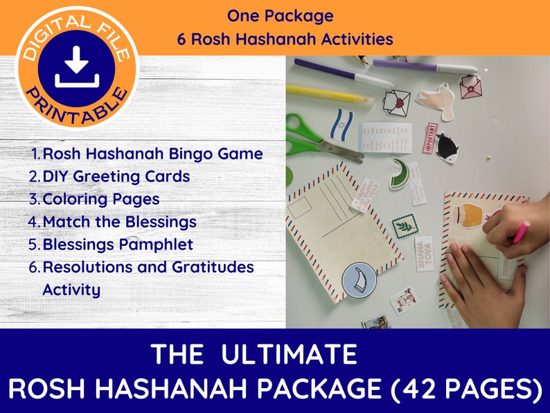 Rosh Hashanah Printable Activity Bundle Including Bingo / Rosh Hashanah ...