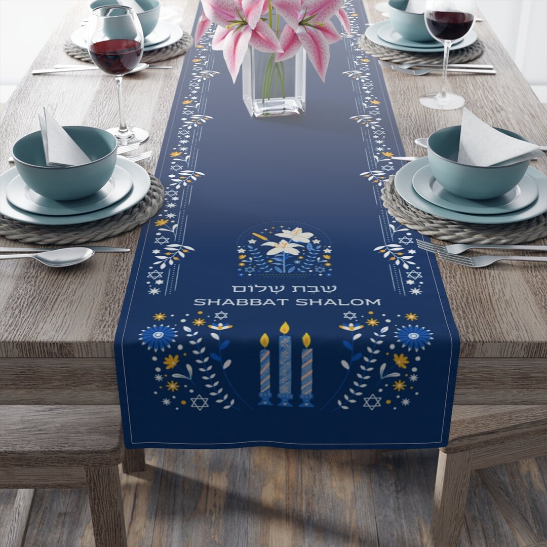 Shabbat Table Runner, Shabbat Table, Shabbat Shalom, Jewish Gifts ...