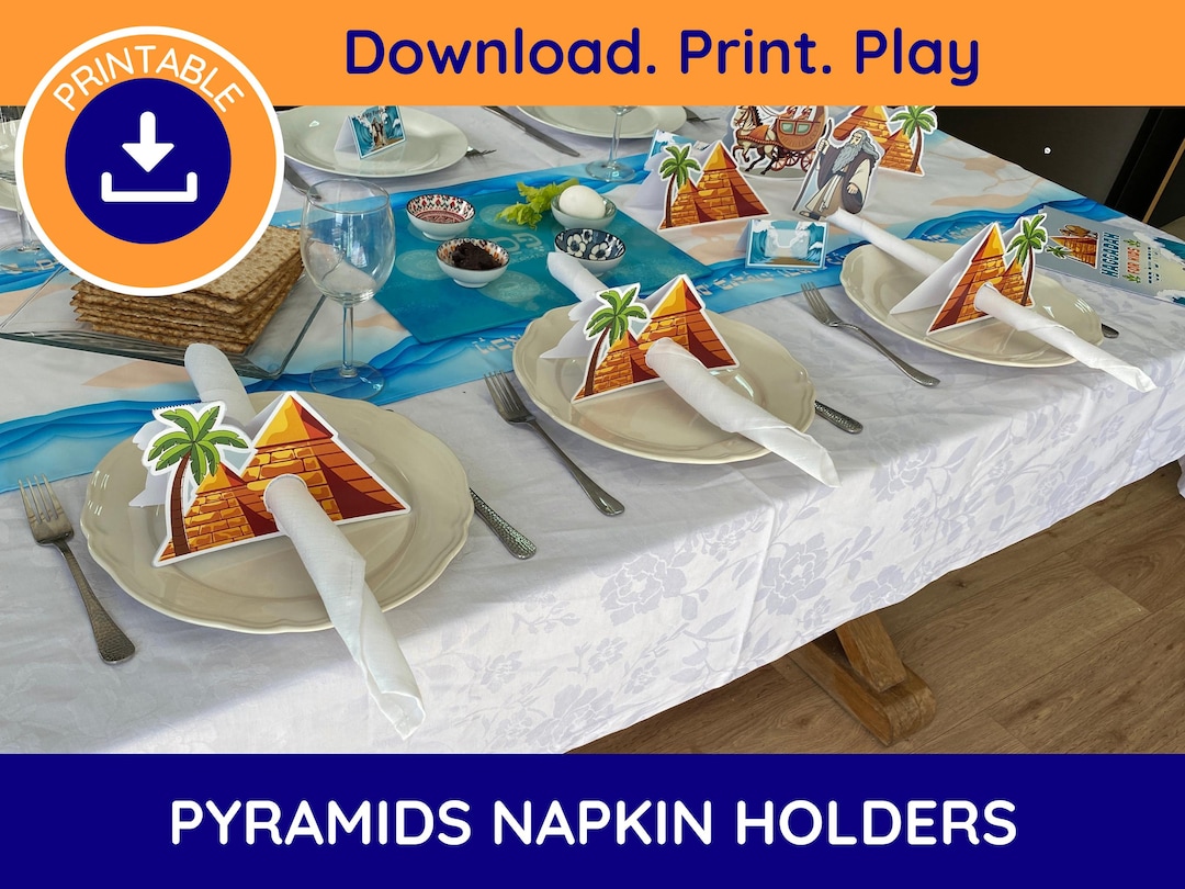 Printable Pyramids Napkin Holder, Passover Decorations, Passover Table ...