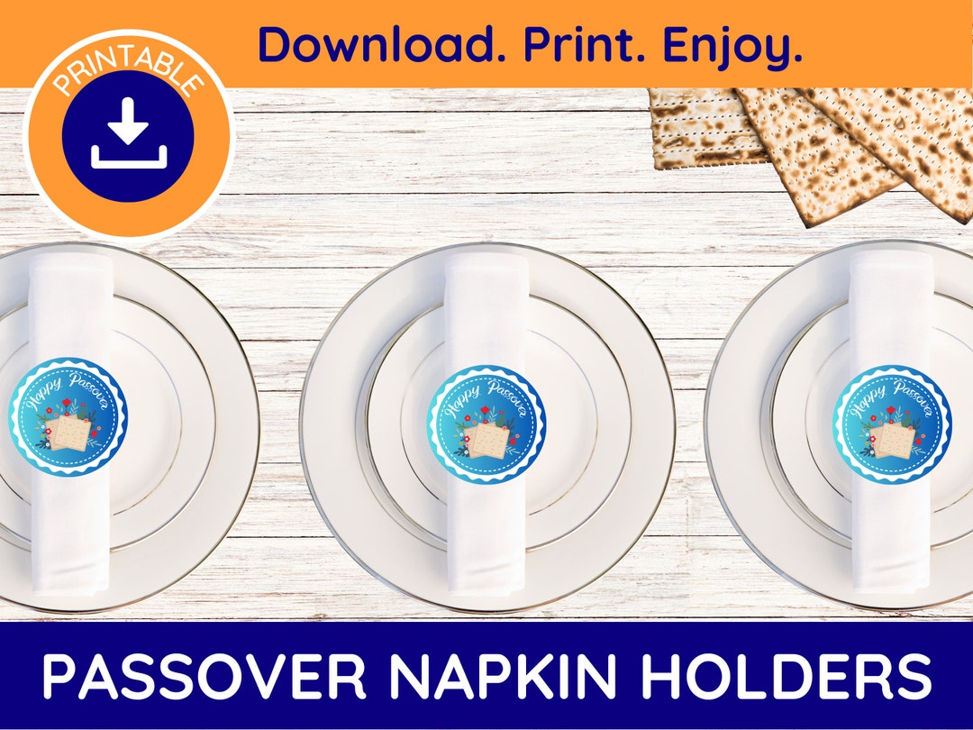 Printable Passover Napkin Holders, Passover Table Decor, Passover Decor ...