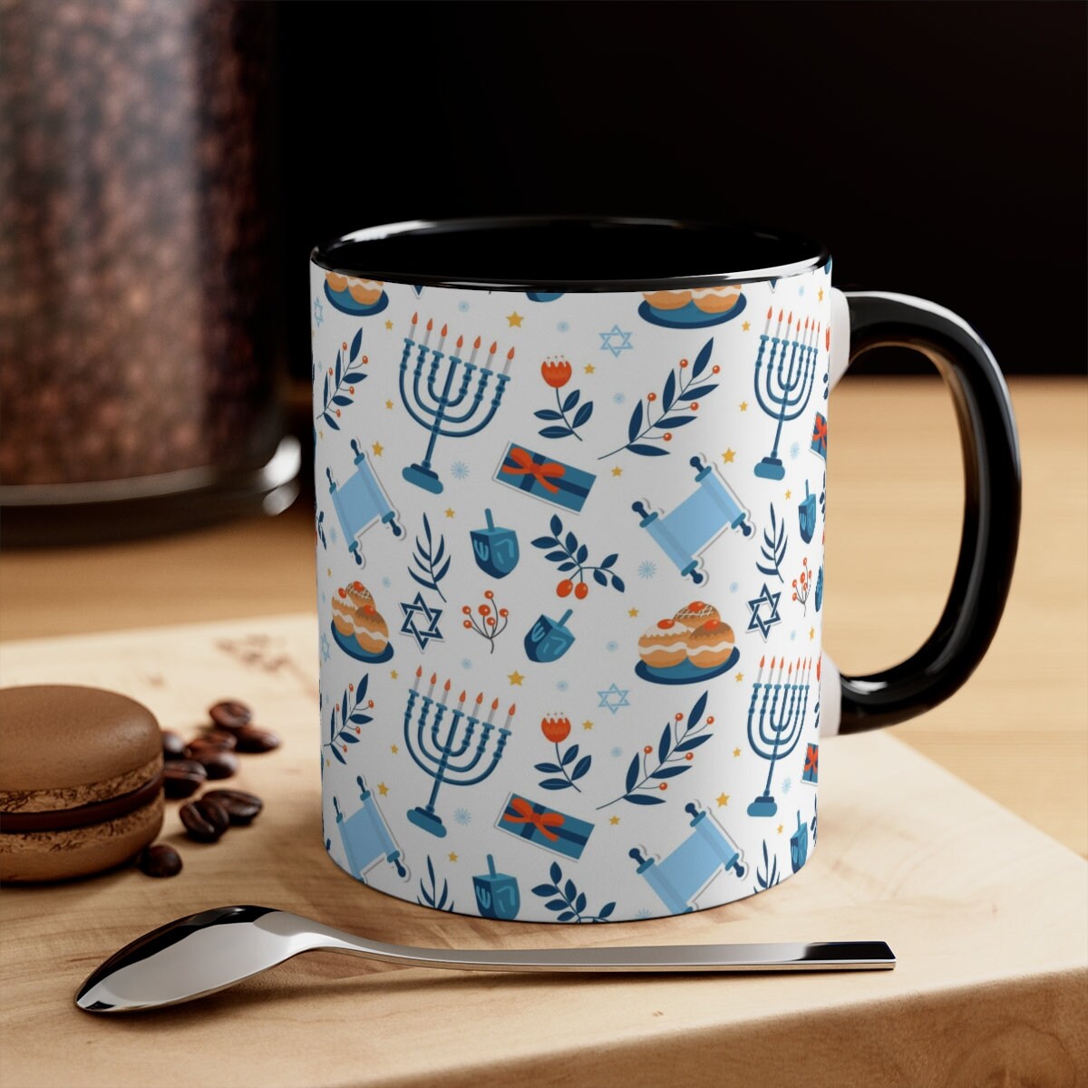 Hanukkah Mug, Chanukah Mug, Hebrew Mug, Hebrew Coffee Mug, Jewish Mug ...