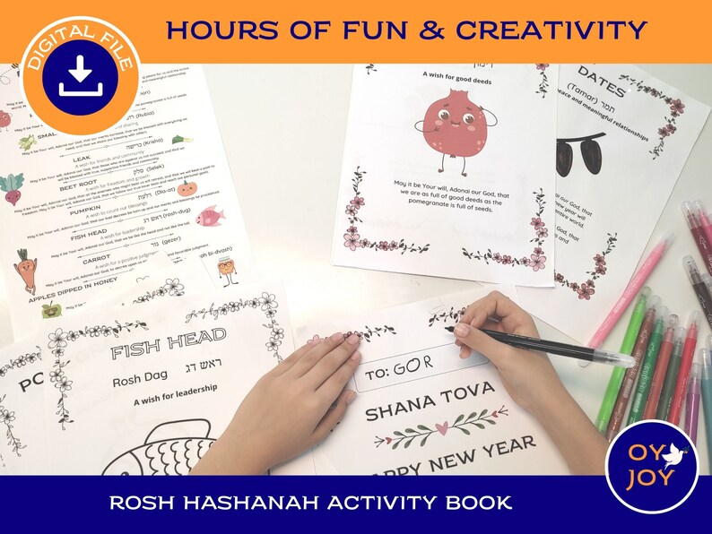 Printable Rosh Hashanah Symbols and Brachot Activity Book - Etsy