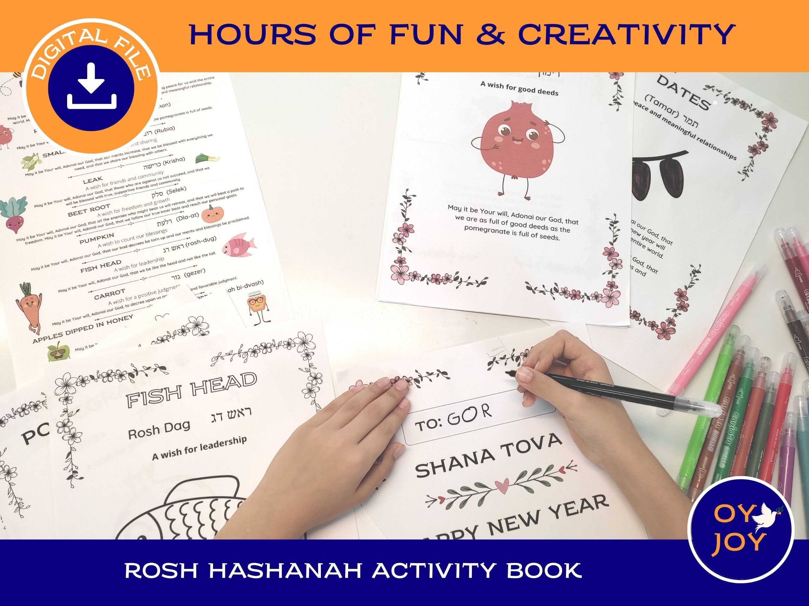 Printable Rosh Hashanah Symbols and Brachot Activity Book - Etsy