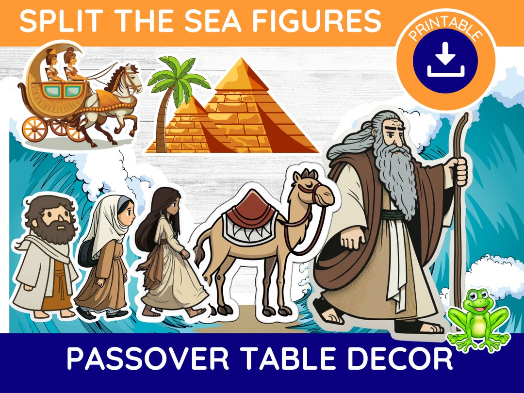 Passover Table Decor, Seder Decoration, Passover Split the Sea Figures ...