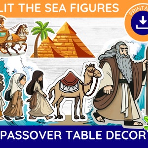 Passover Table Decor, Seder Decoration, Passover Split the Sea Figures ...