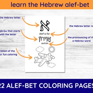 22 Printable Alef Bet Coloring Pages, Alef Bet Printables, Hebrew ...