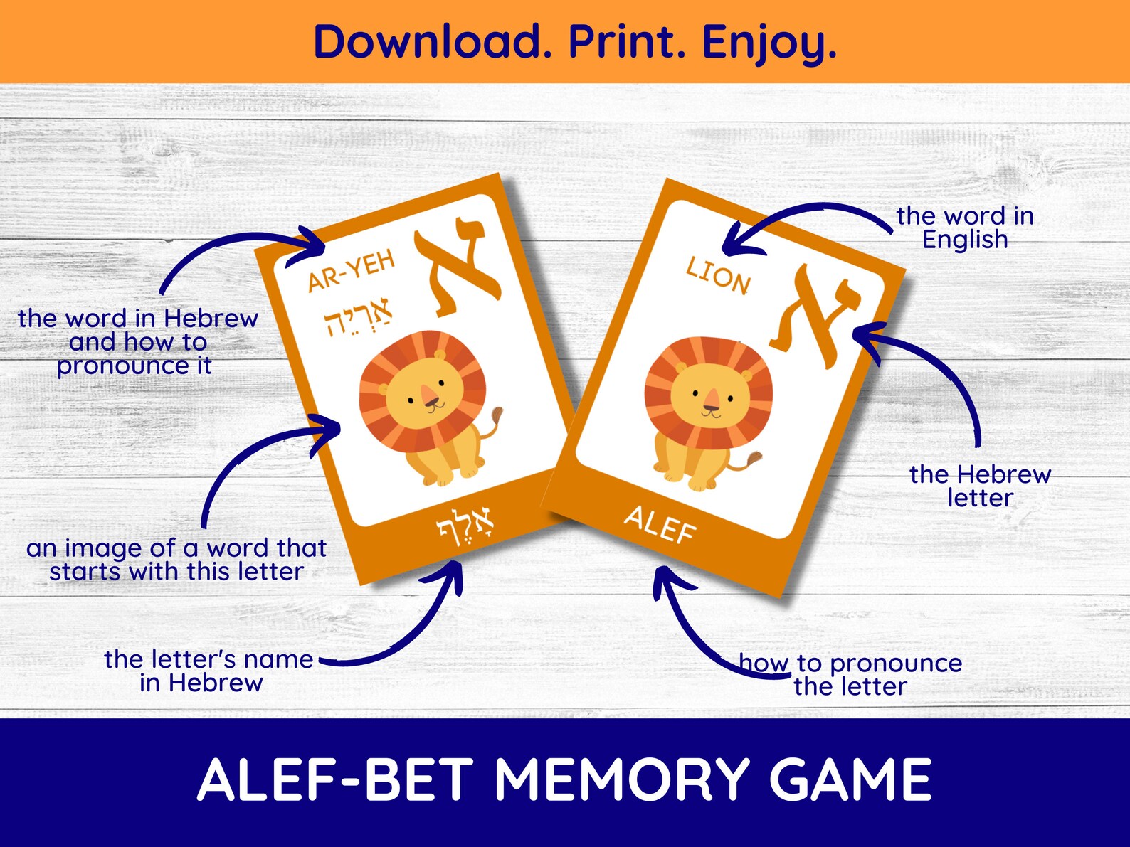 Hebrew Alphabet Memory Game Hebrew Flash Cards Hebrew - Etsy