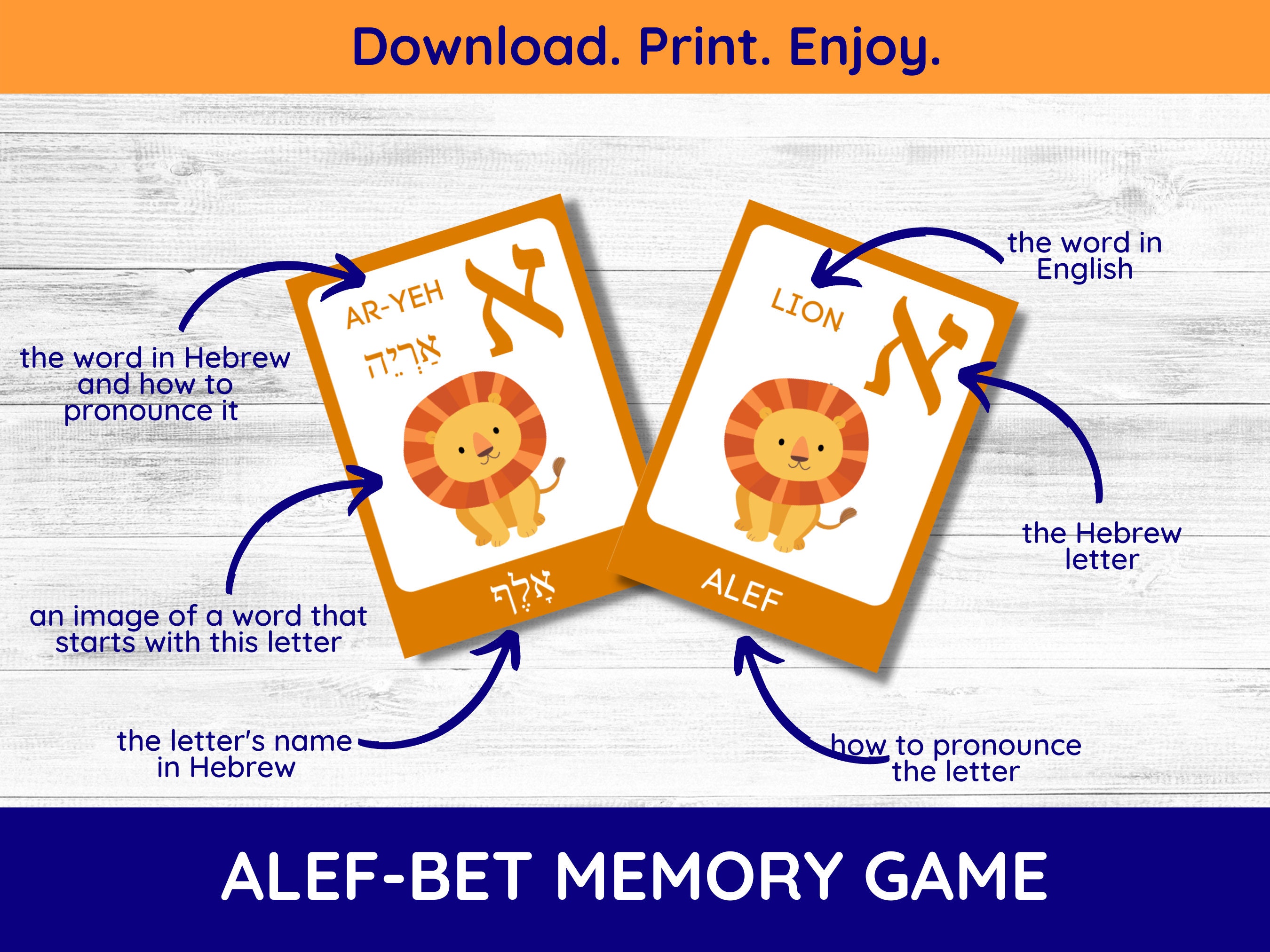 Hebrew Alphabet Memory Game Hebrew Flash Cards Hebrew - Etsy