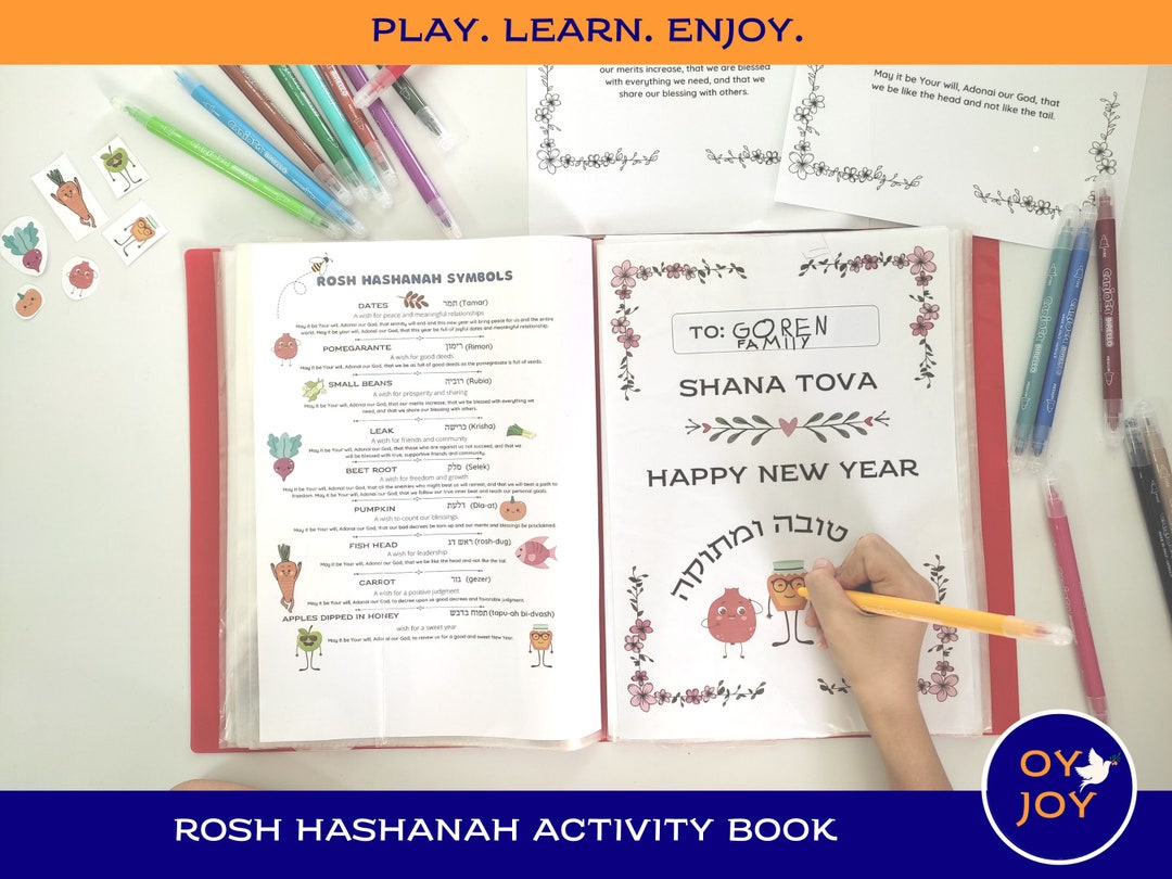 Printable Rosh Hashanah Symbols and Brachot Activity Book ~ Rosh ...