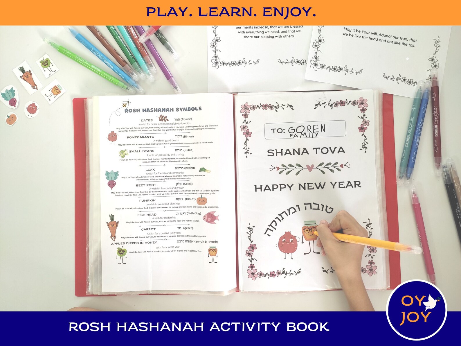 Printable Rosh Hashanah Symbols and Brachot Activity Book - Etsy