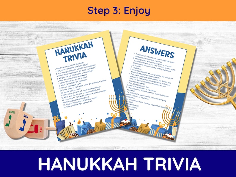 Printable Hanukkah Trivia Chanukah Activities (Download Now) - Etsy