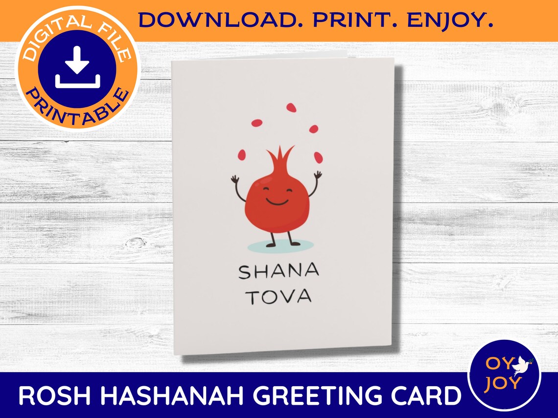 Printable Rosh Hashanah Greeting Card Rosh Hashanah Card - Etsy