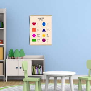 Printable Hebrew Shapes for Kids Jewish Kids Poster Jewish Kids Room ...