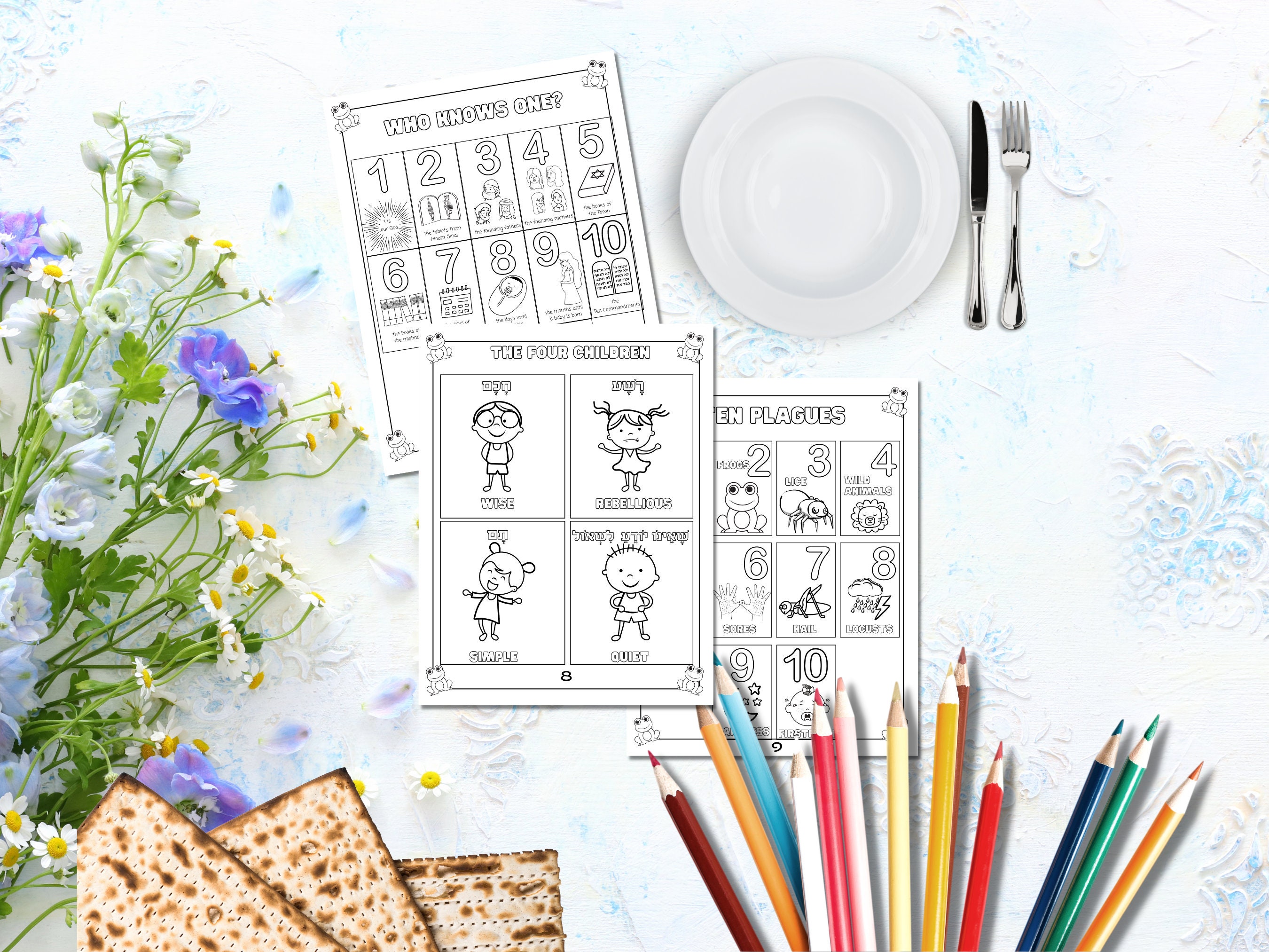 Printable Coloring Haggadah for Kids Ages 2-5, Passover for Children ...