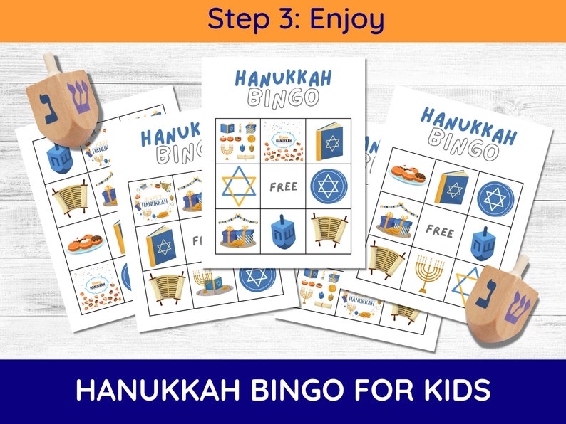 Printable Hanukkah Bingo for Kids, 10 Players, Hanukkah Games, Hanukkah ...