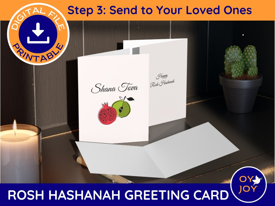 Printable Rosh Hashanah Greeting Card Rosh Hashanah Card - Etsy